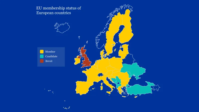 EU membership status of European countries as of Apr 2024 — Ultimaps ...